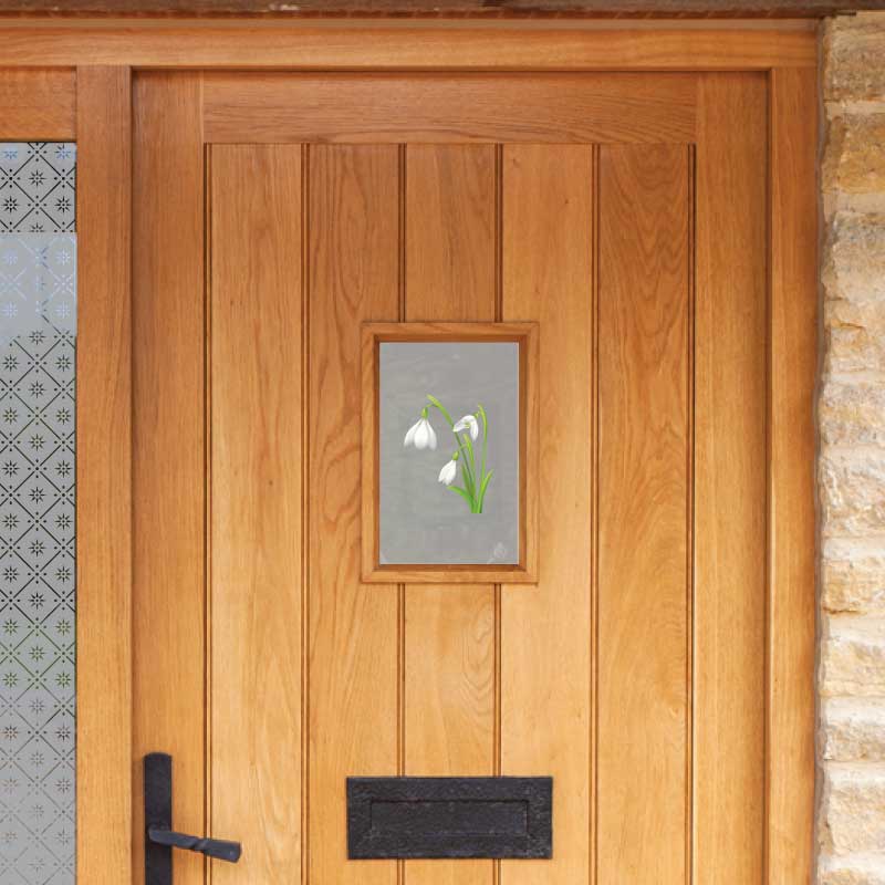 JAF Graphics. Snowdrop Design Etched Effect Door Window Fanlight