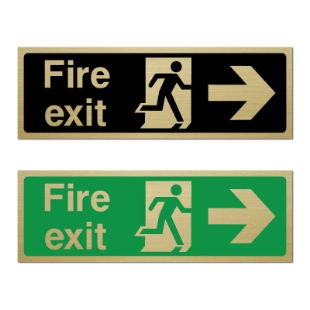 JAF Graphics. Classic Brushed Brass Fire Exit Sign