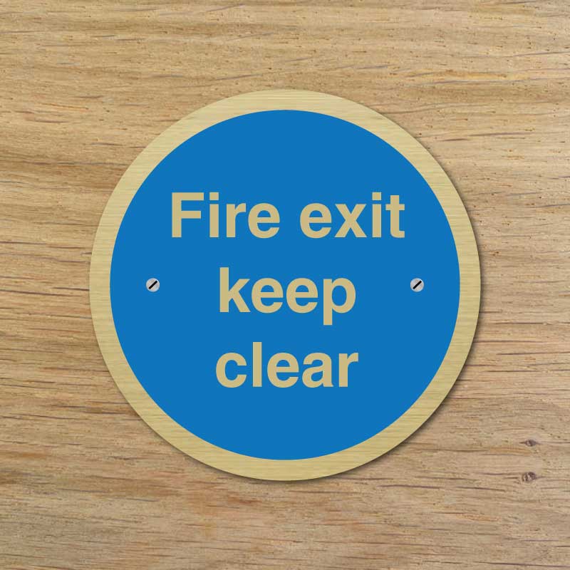 JAF Graphics. Fire Exit Keep Clear Round Door Signs - 2 Pack