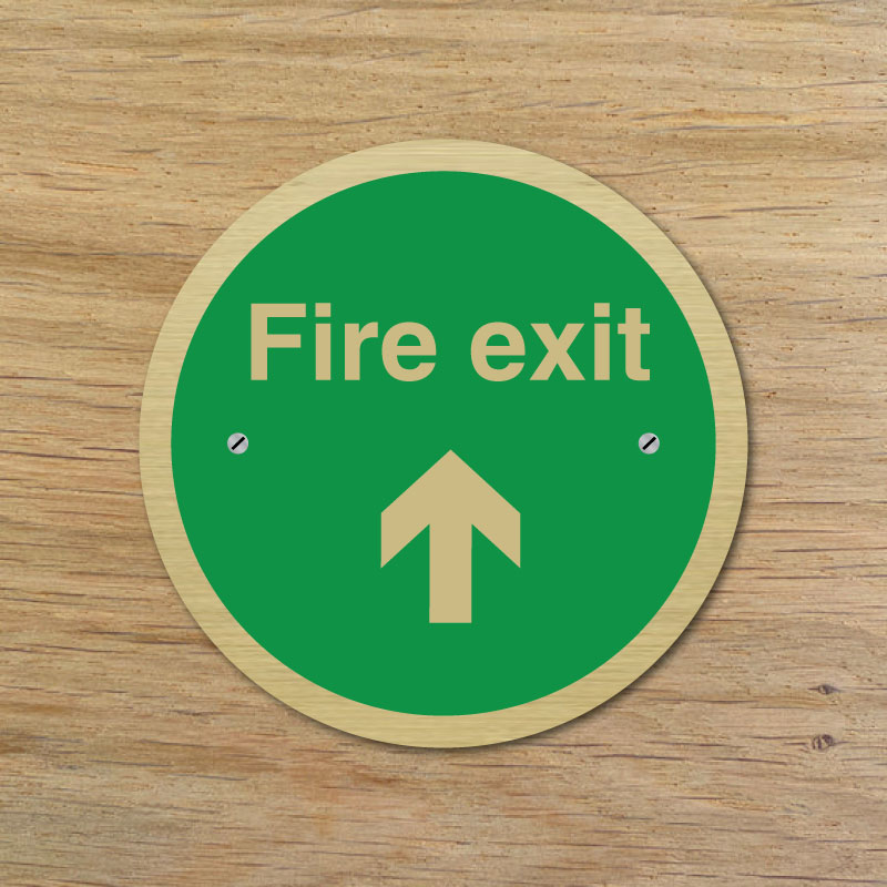 JAF Graphics. Fire Exit With Arrow Keep Clear Round Door Signs - 2 Pack
