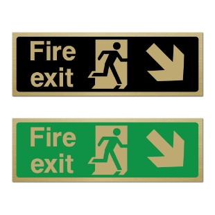 JAF Graphics. Classic Brushed Brass Fire Exit Sign