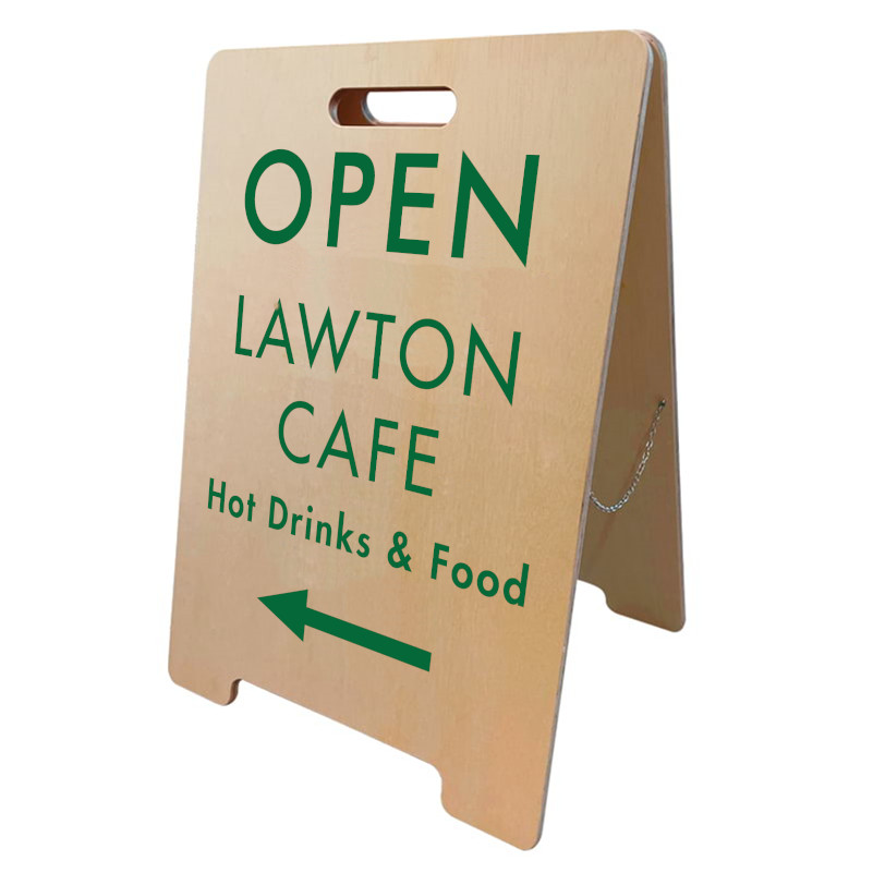 JAF Graphics. Double Sided Wooden A-Board Sign with carrying handle