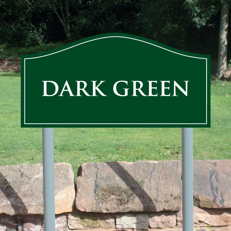 JAF Graphics. Curved Classic Top Entrance Sign on Posts with extra sign