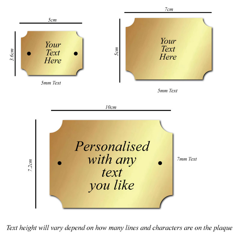JAF Graphics. Solid Brass Engraved Small Bench Plaque