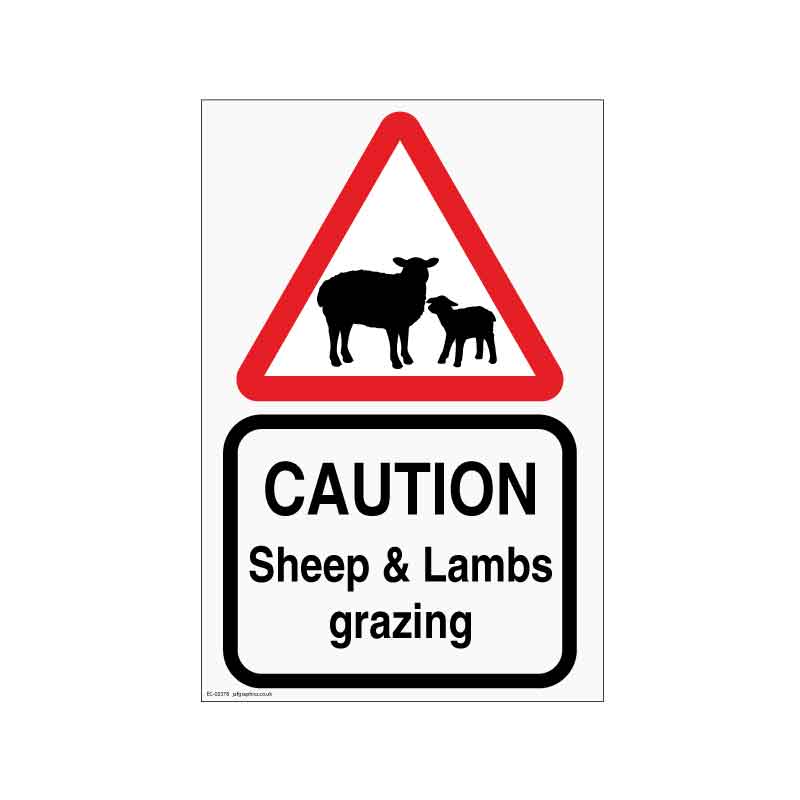 JAF Graphics. Lamb and Sheep Road Safety Sign
