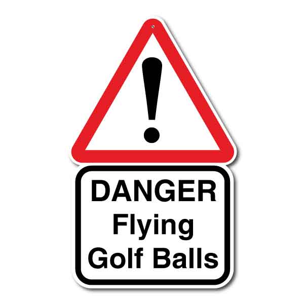JAF Graphics. Golf Course Flying Balls Warning Sign