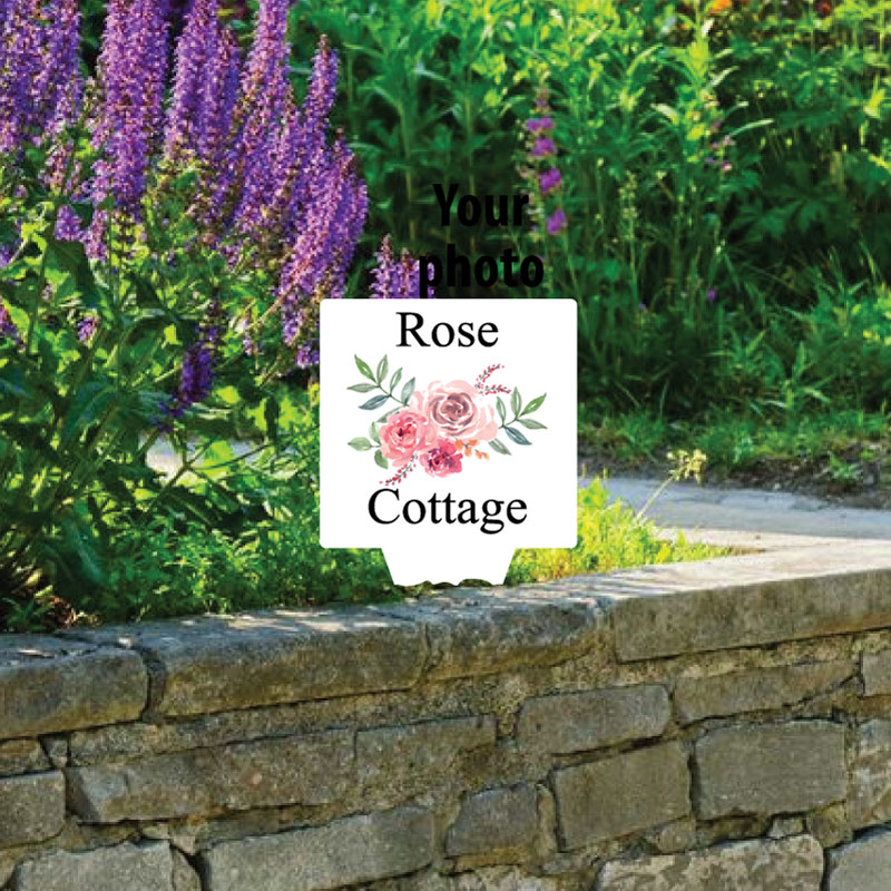 JAF Graphics. House Sign on Stake with photo or image