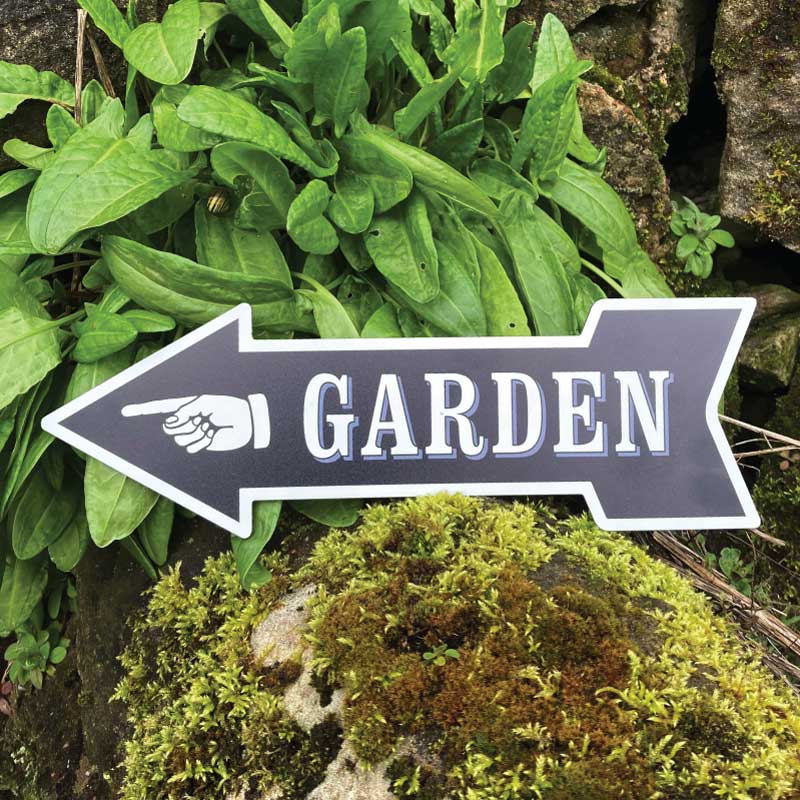 JAF Graphics. GARDEN Sign Arrow Direction Plaque