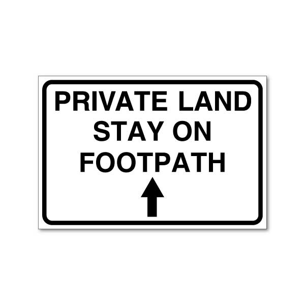 JAF Graphics. Stay on Footpath sign with arrow