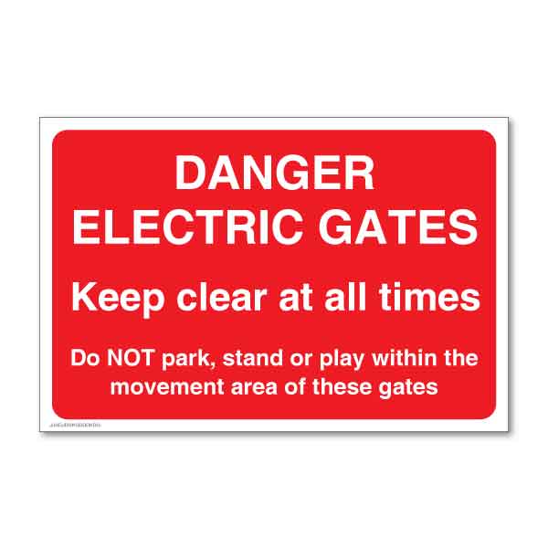 JAF Graphics. Electric Gates Safety Sign
