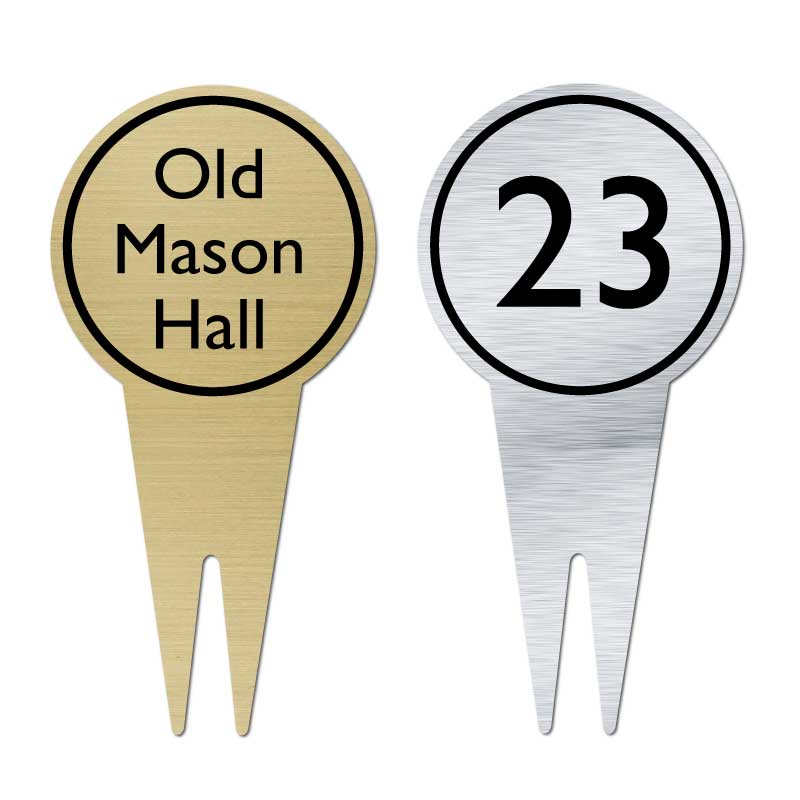 JAF Graphics. Freestanding Brushed Brass House Number Name Sign