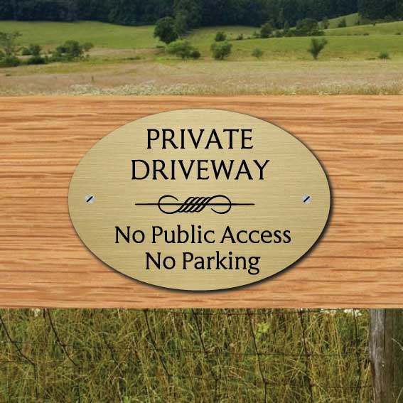 JAF Graphics. Private Driveway Oval sign