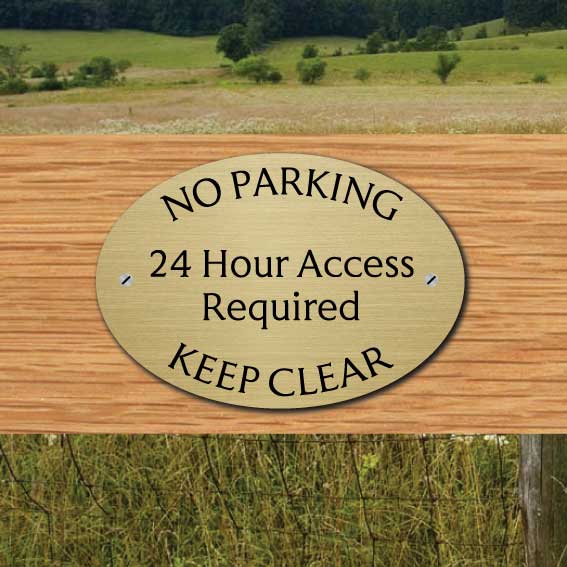 JAF Graphics. 24 Hour Access Required Sign, No Parking plaque, Keep ...