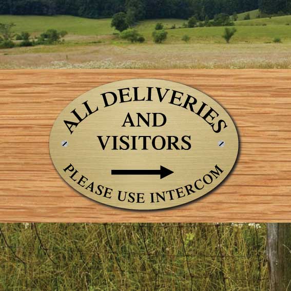 JAF Graphics. Visitors Intercom Gate Sign