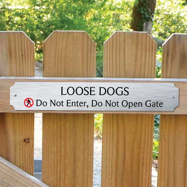JAF Graphics. Loose Dogs No Entry Gate Sign