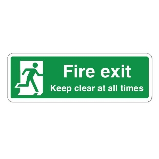 JAF Graphics. Classic Brushed Brass Emergency Exit Keep Clear Sign