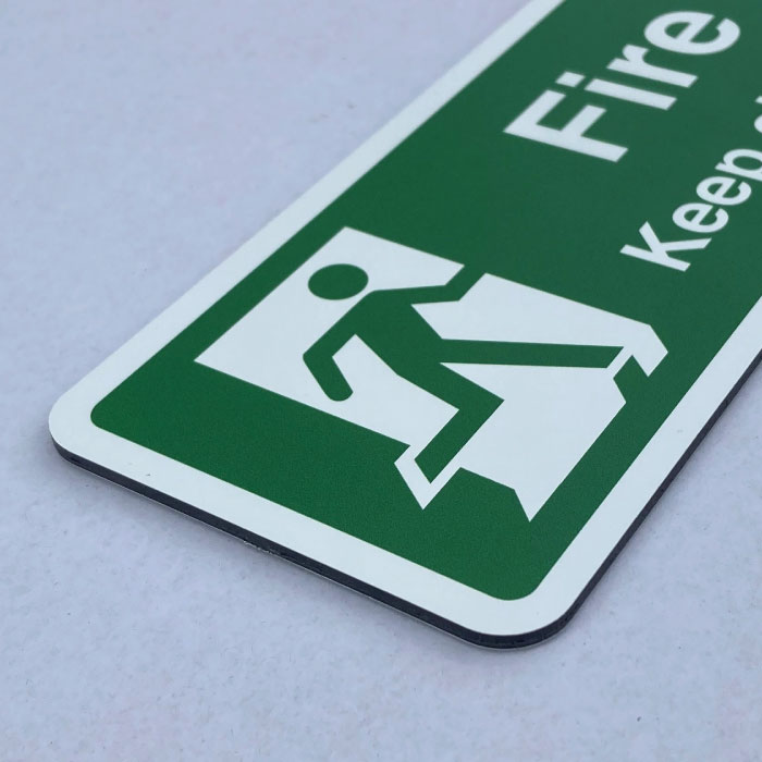 JAF Graphics. Fire Exit Keep Clear Sign - 3mm Rigid Sign