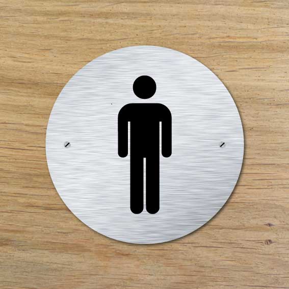 JAF Graphics. Brushed gold / silver Toilet Door signs symbols