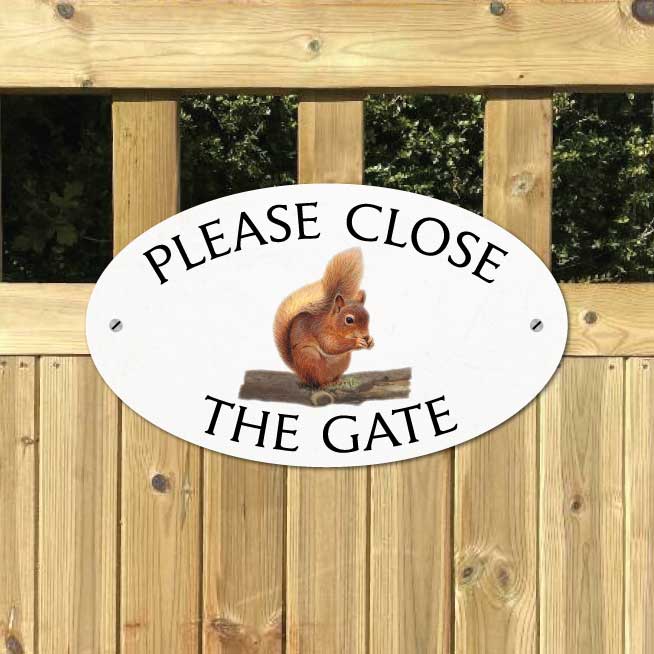 JAF Graphics. Red Squirrel Gate Sign