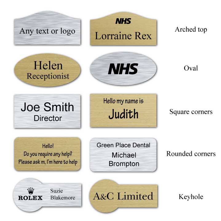 JAF Graphics. Brushed gold name badges
