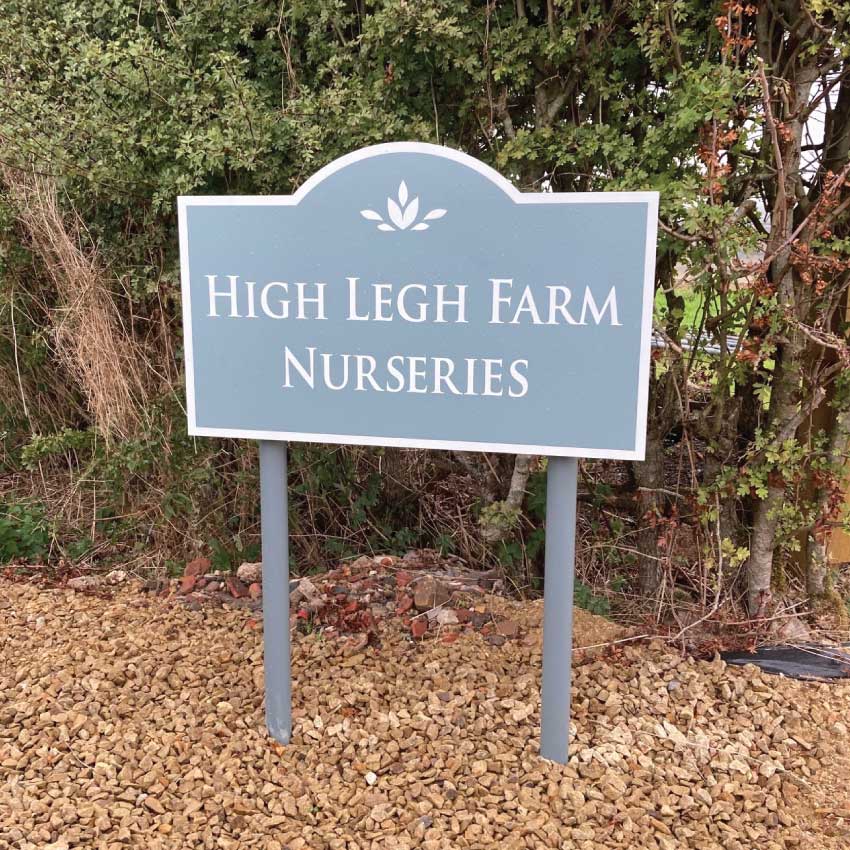 JAF Graphics. Shaped Top Entrance Sign on Posts