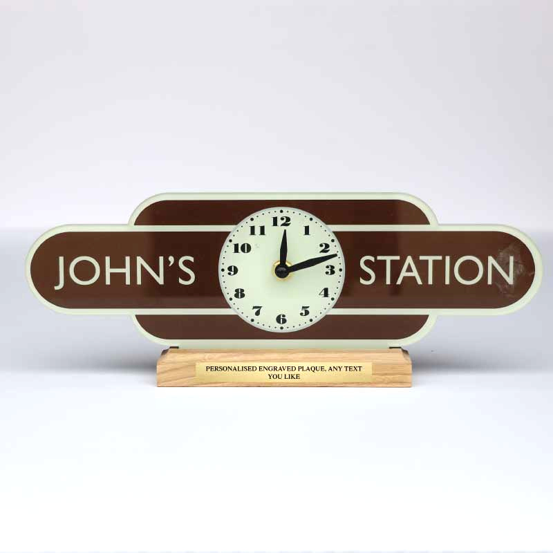 JAF Graphics. Railway Totem Sign Mantel Clock