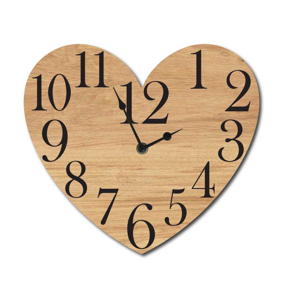 JAF Graphics. Wooden Heart Clock